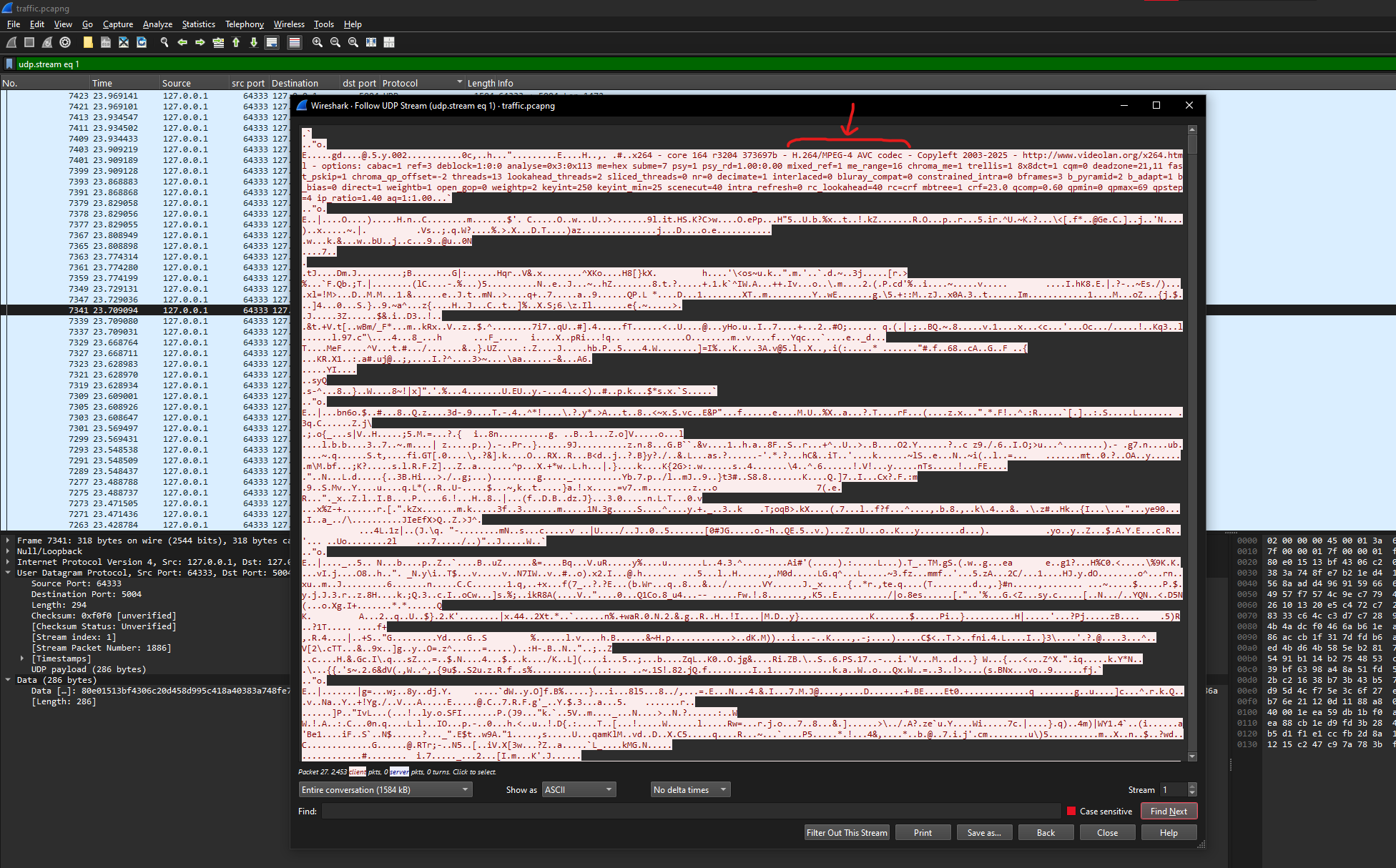 Dumping an H.264 Video Stream from a Packet Capture (RTP) | CTF Writeups